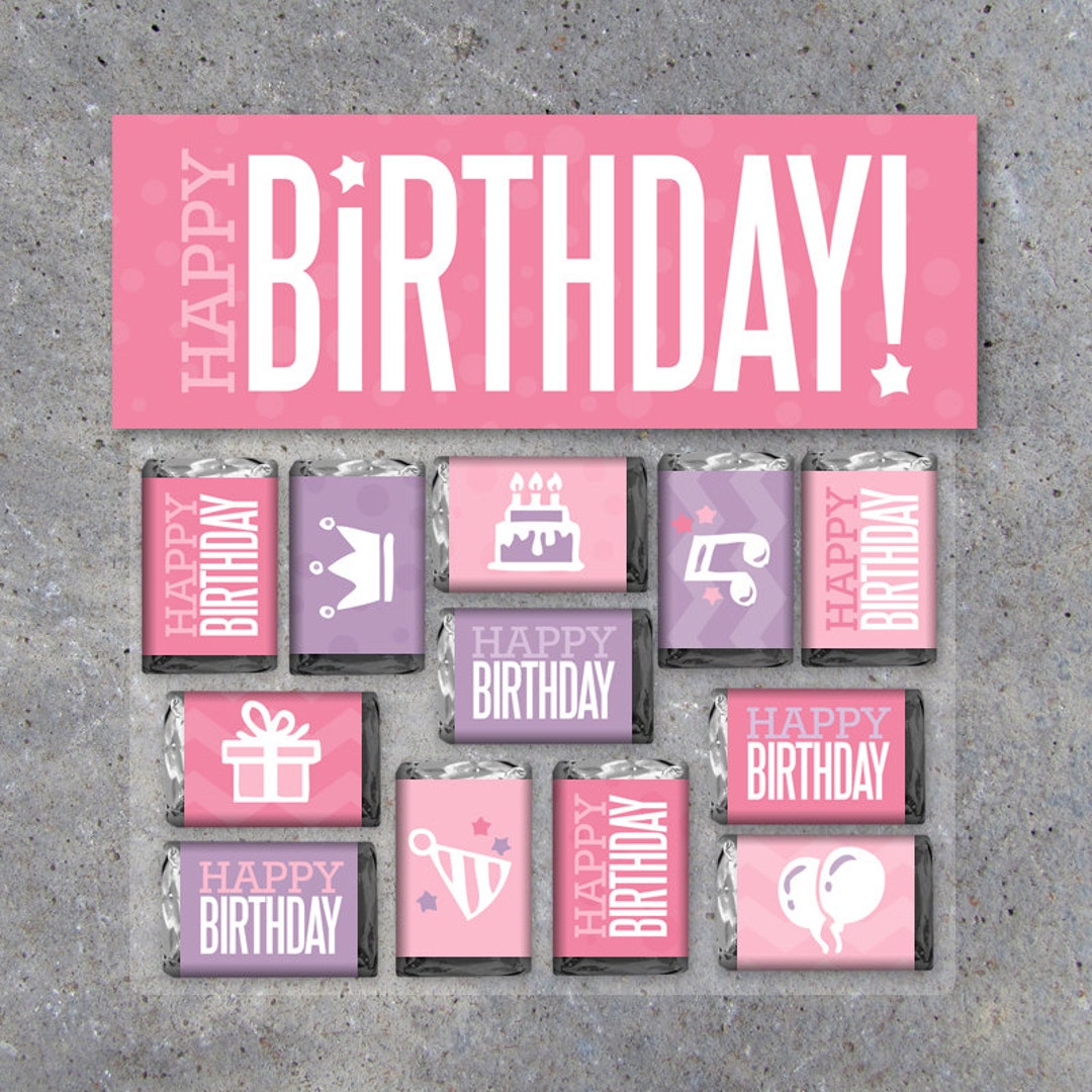 Happy Birthday GIRL Printable Treat Toppers & Candy Bar - Etsy