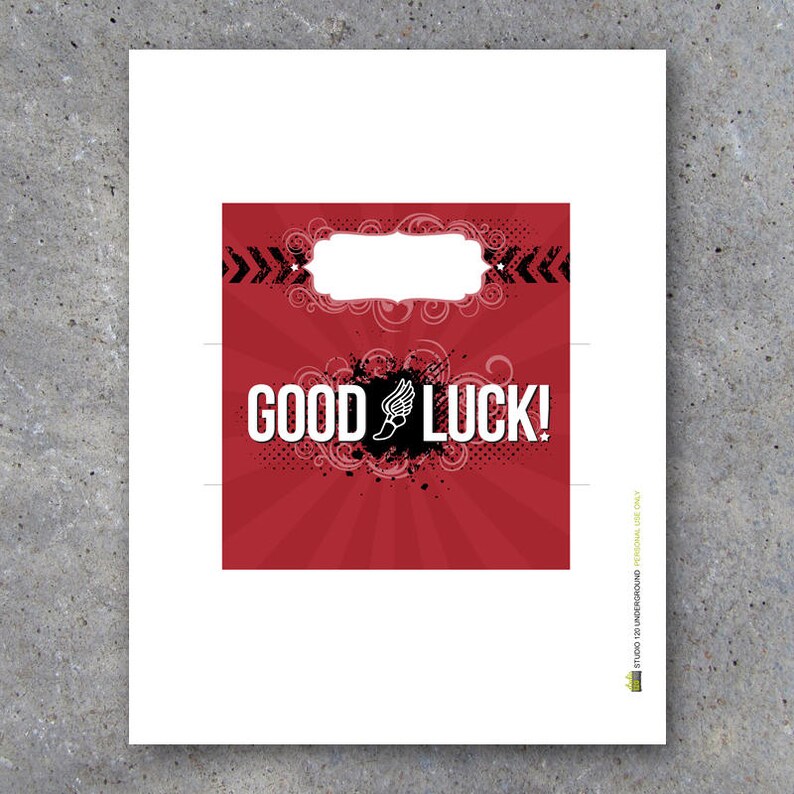 Track / Cross Country GOOD LUCK Candy Bar Wrapper DIY | Etsy