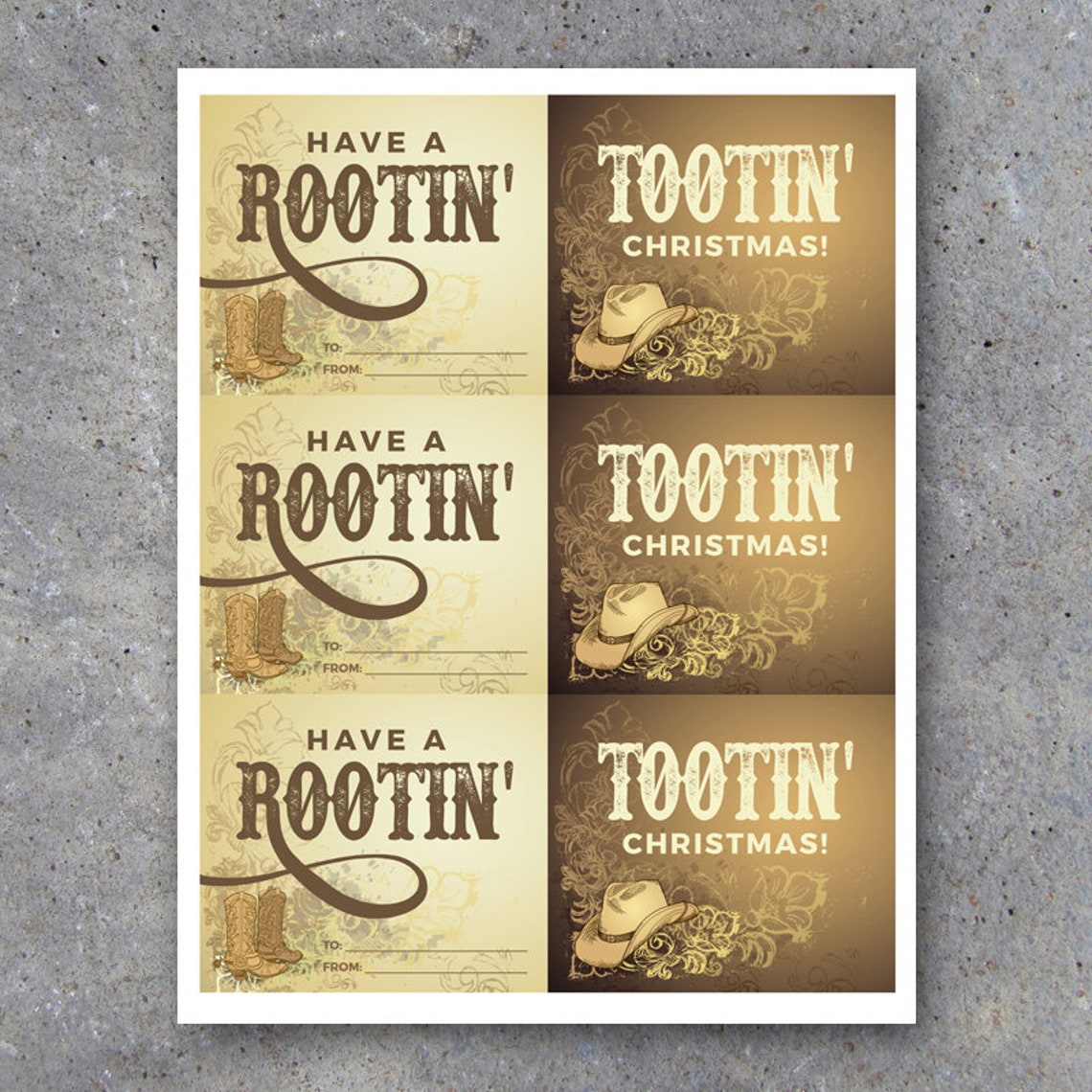 Have a Rootin' Tootin' Christmas Gift Tags 3 - Etsy