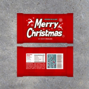 Merry Christmas / Happy Holidays Candy Bar Wrapper Collection Printable ...