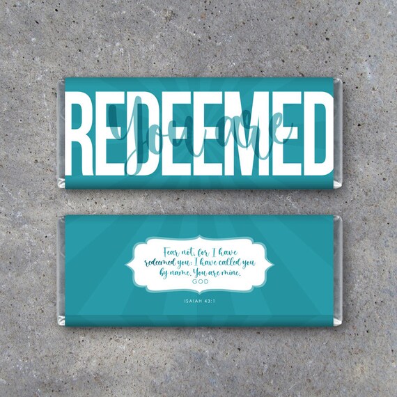 You Are Redeemed Candy Bar Wrapper Printable Instant | Etsy