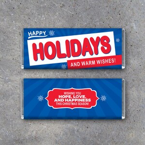 Merry Christmas / Happy Holidays Candy Bar Wrapper Collection Printable ...