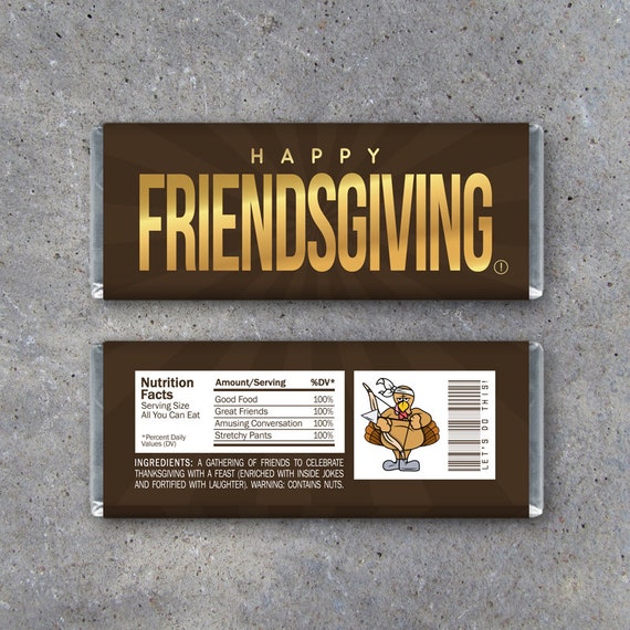 Happy Friendsgiving Candy Bar Wrappers – Printable Instant Download ...