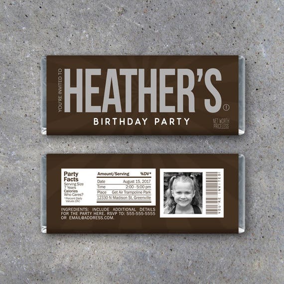Candy Bar Invitations