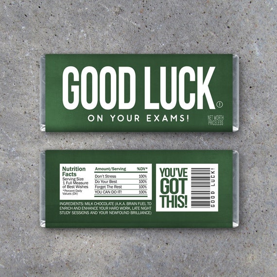 GOOD LUCK On Your Exams Candy Bar Wrappers – Printable Instant Download ...