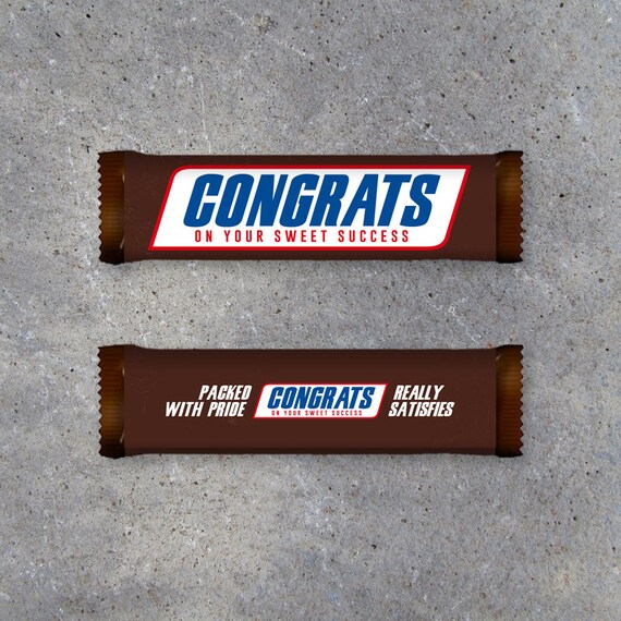 CONGRATS Printable Candy Bar Wrapper - Instant download fits Snickers ...