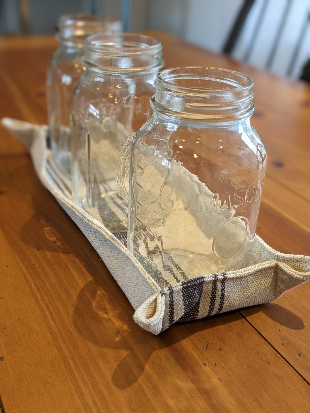 Farmhouse Fabric Tray: Grain Sack Remnant Centerpiece Mat - Etsy