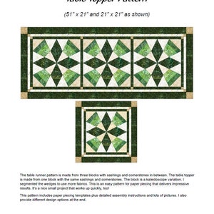 Miller's Star - Quilted Table Runner and Table Topper Pattern ...