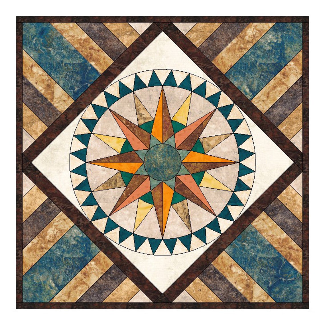 Miller's Mariner's Compass Quilted Wall Hanging or - Etsy