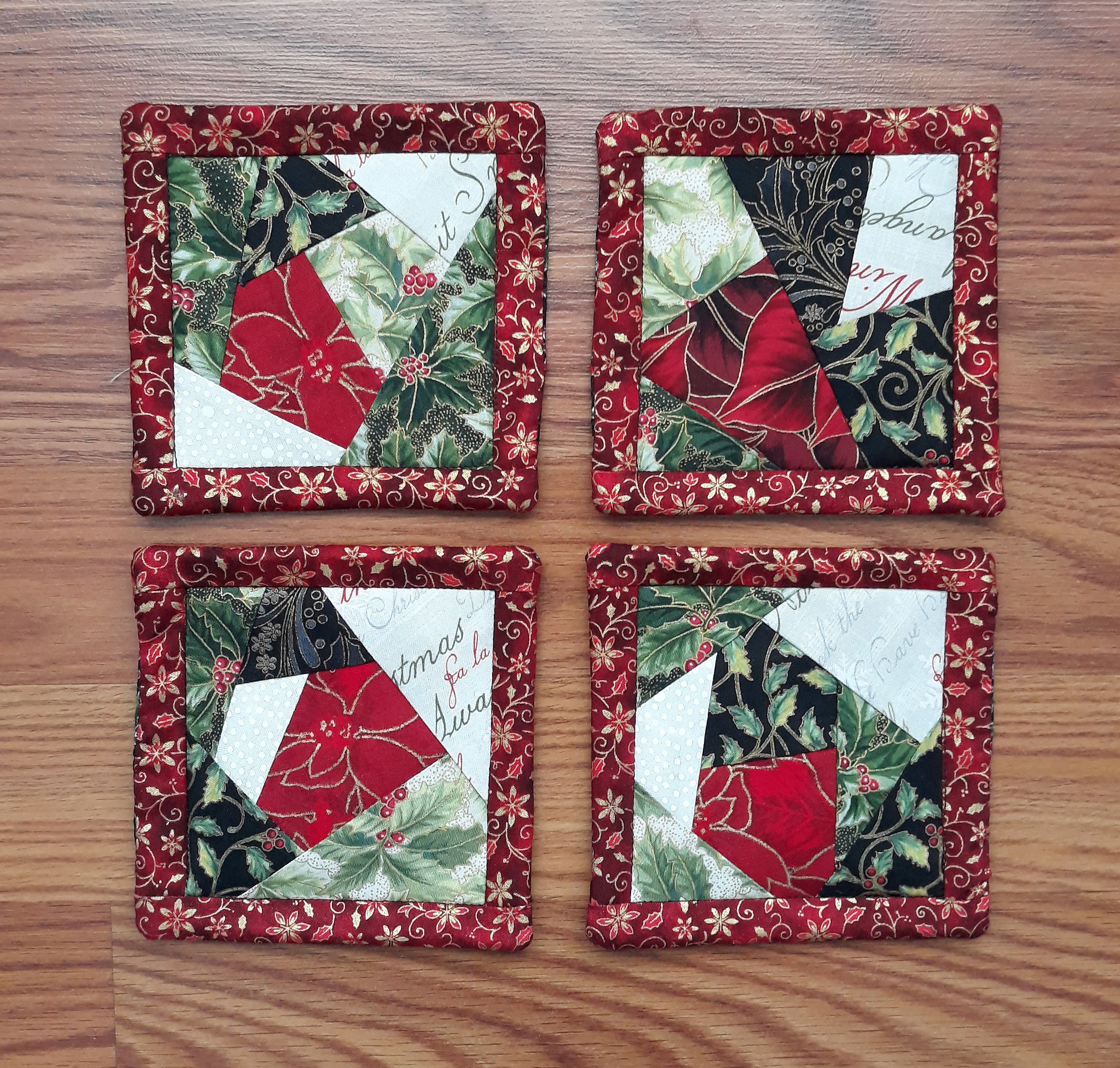 Crazy Quilt Christmas Coasters -- Paper Pieced PDF Patterns, Foundation ...