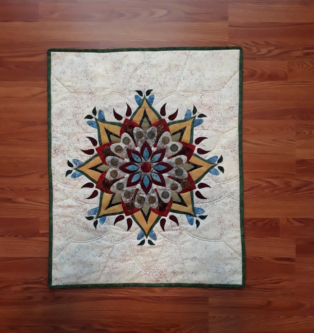 Batik Mandala - Appliqued Quilted Wall Hanging PDF Pattern, Batik ...