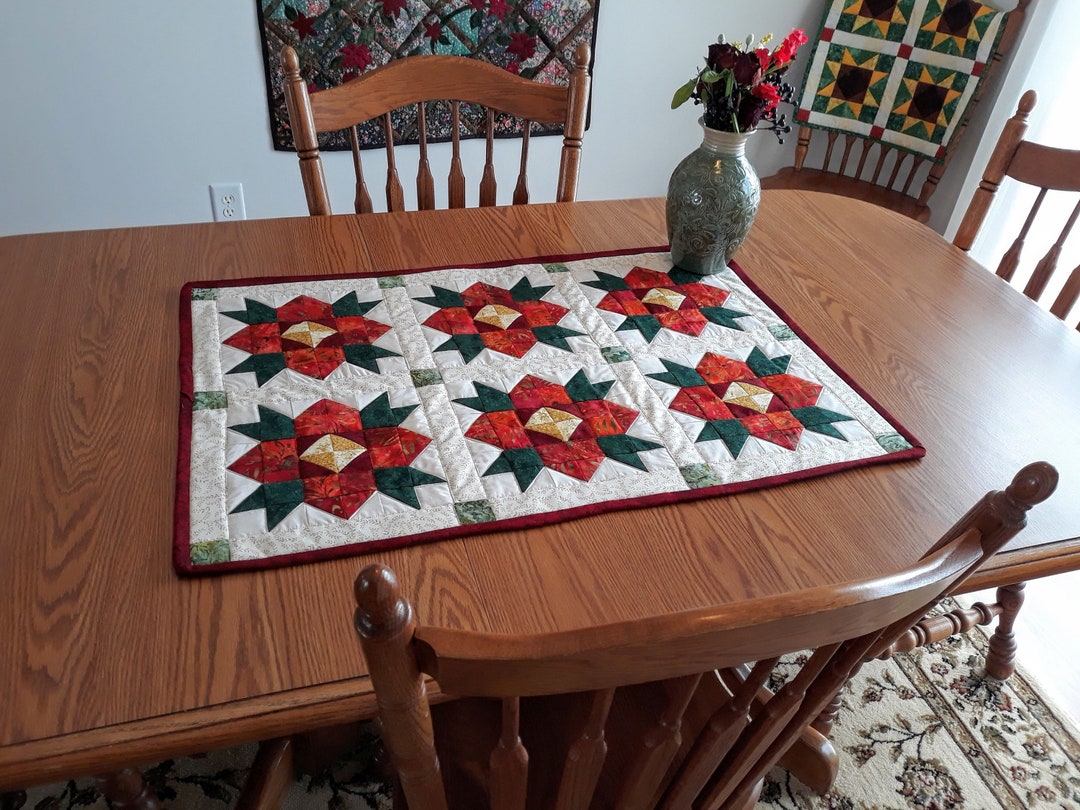 Flowers in the Garden - Quilted Table Runner PDF Pattern Made, Pieced ...