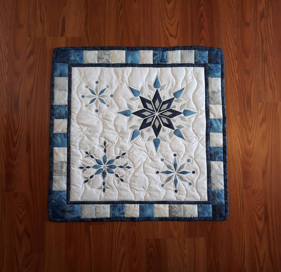 Winter Snowflakes - Appliqued Quilted Wall Hanging and Table Topper PDF ...