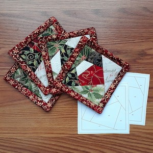 Crazy Quilt Christmas Coasters -- Paper Pieced PDF Patterns, Foundation ...