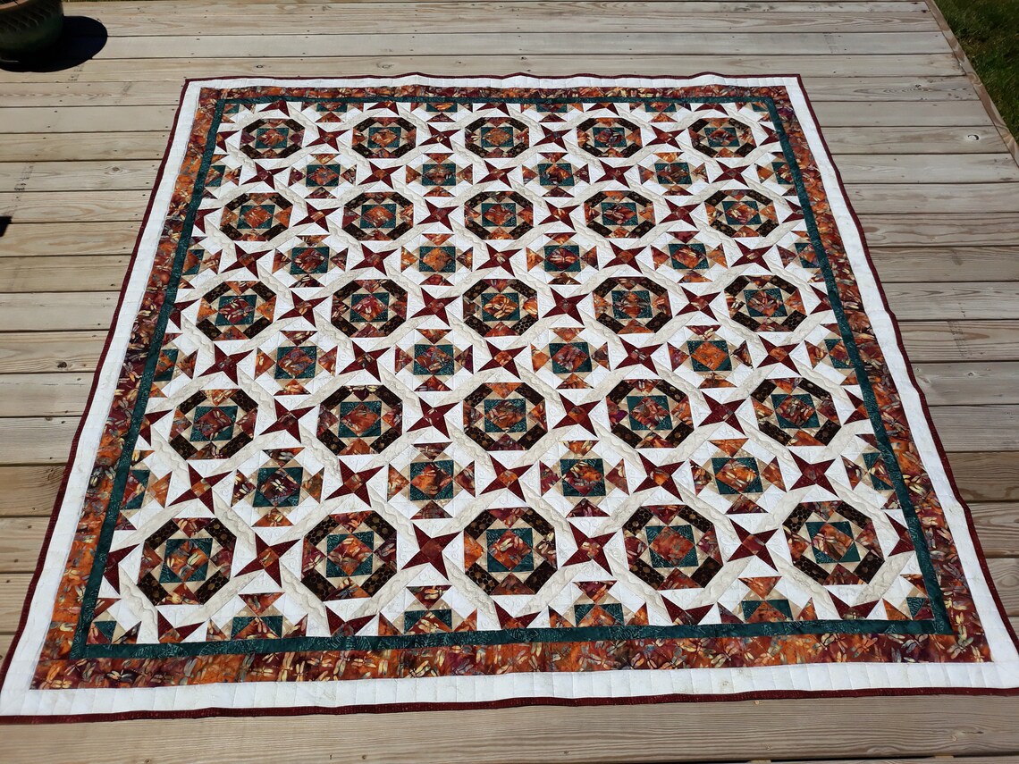 Dragonfly Square Dance - Quilt PDF Pattern, Pieced Churn Dash Blocks ...