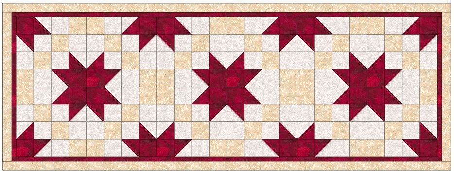 Christmas Stars Quilted Table Topper PDF Pattern - Etsy