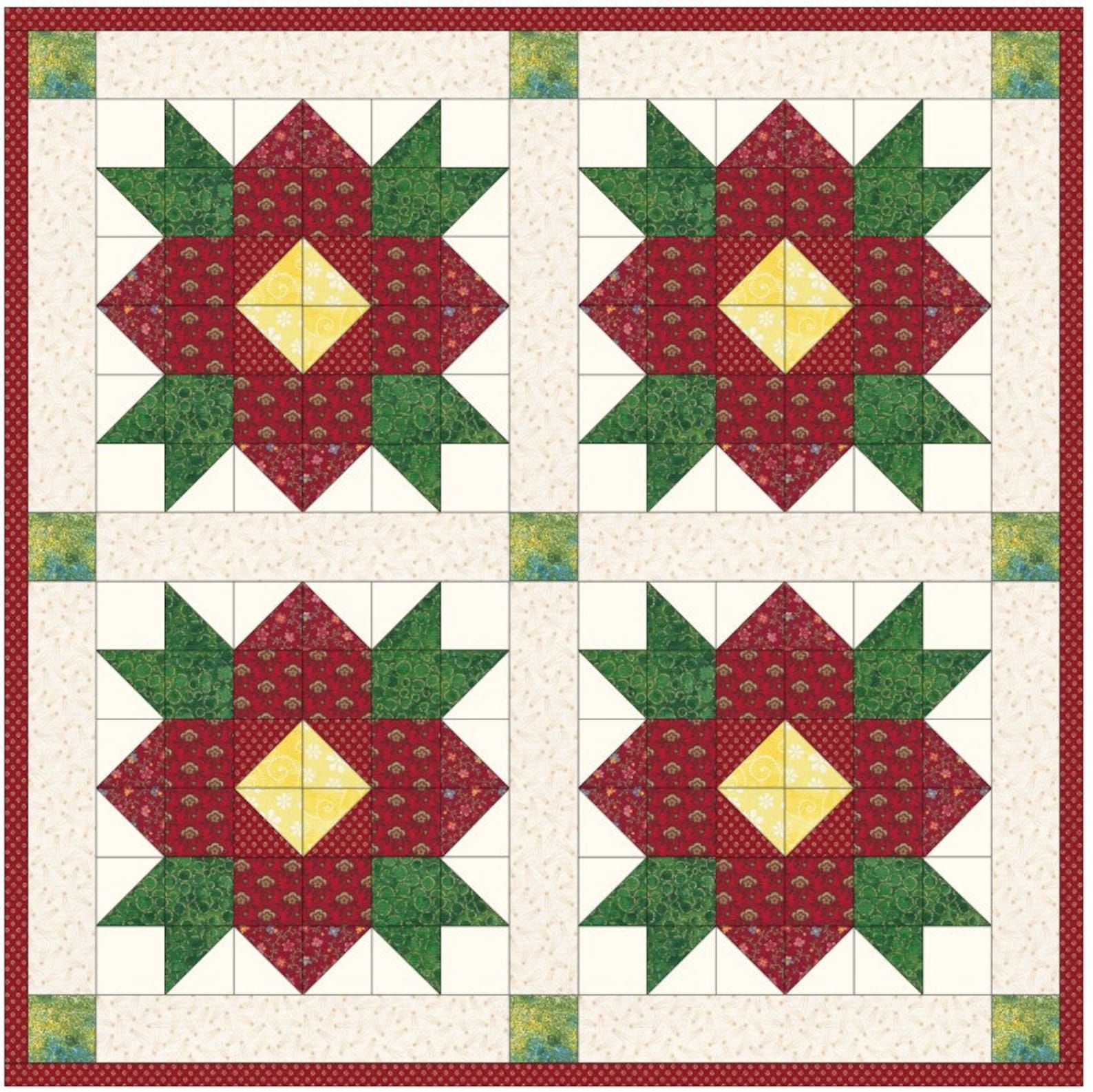 Flowers in the Garden Quilted Table Runner PDF Pattern - Etsy