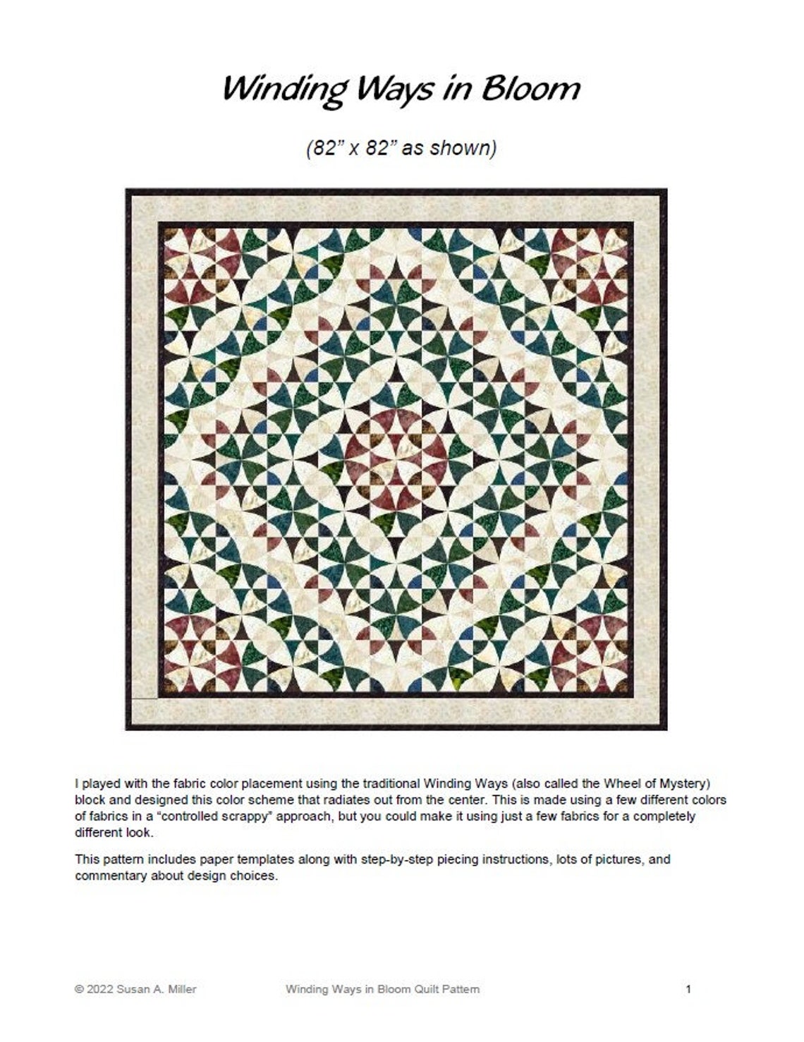 Winding Ways in Bloom Quilt PDF Pattern - Etsy