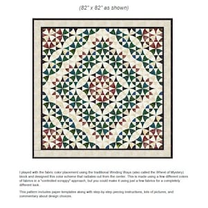 Winding Ways in Bloom - Quilt PDF Pattern, Pieced Winding Ways Blocks ...