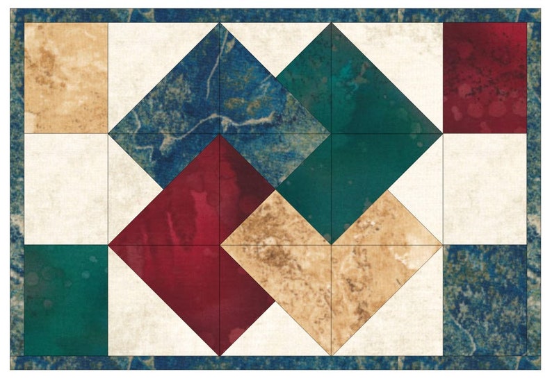 Card Trick Mug Rug - Quilted Mug Rug PDF Pattern, Pieced Card Trick ...
