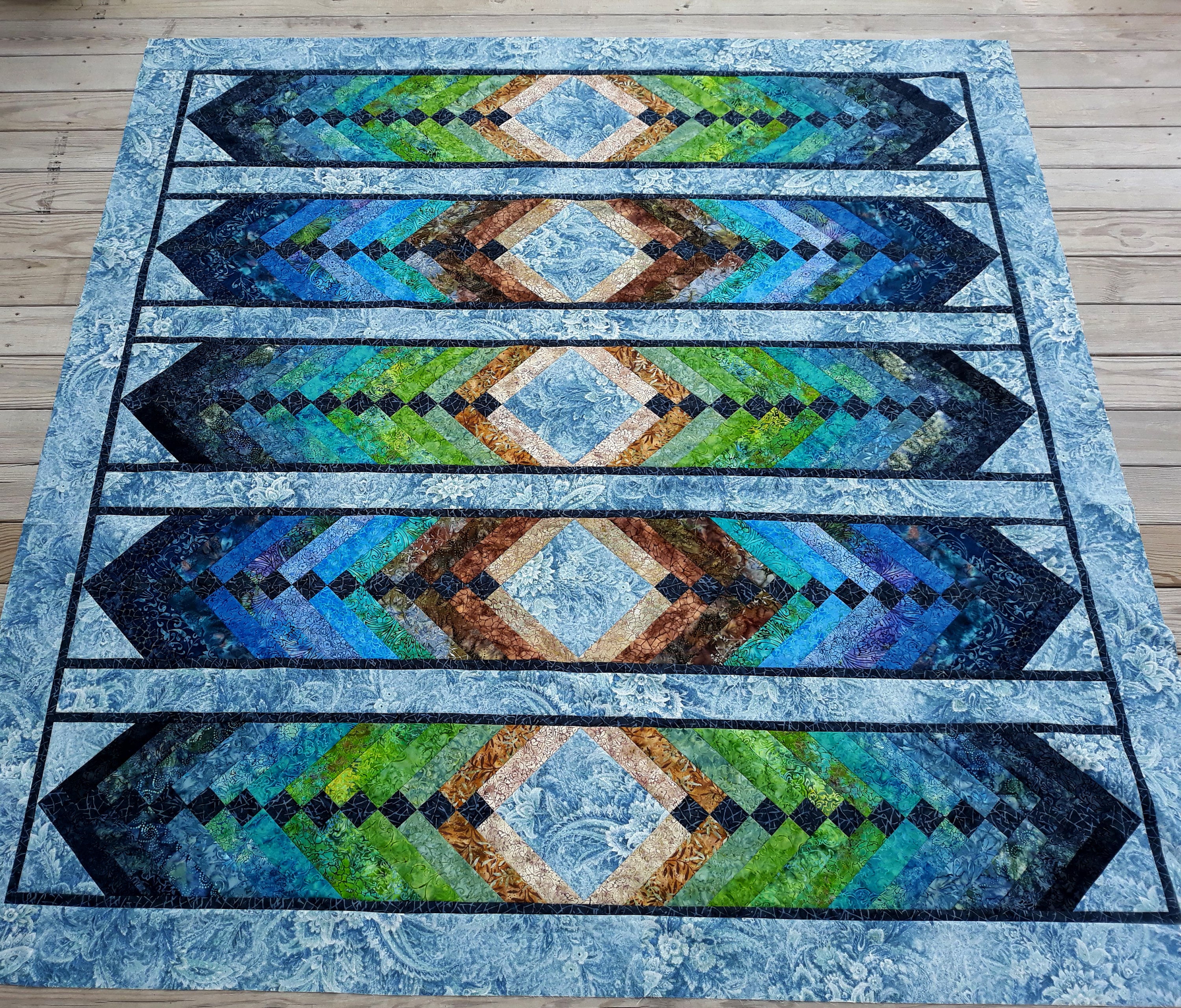 Tranquility - Horizontal French Braid Quilt PDF Pattern, Batik Fabrics ...