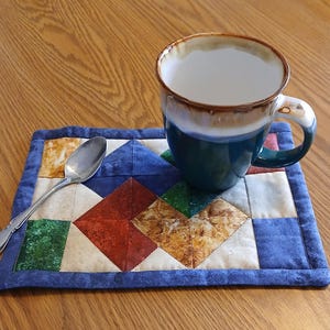 Card Trick Mug Rug - Quilted Mug Rug PDF Pattern, Pieced Card Trick ...