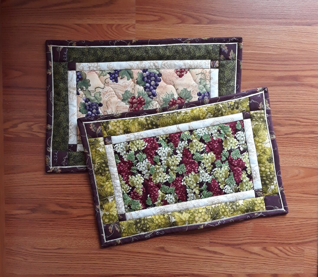 Wine-themed Quilted Placemat PDF Pattern, Pieced Blocks, Easy Placemat ...