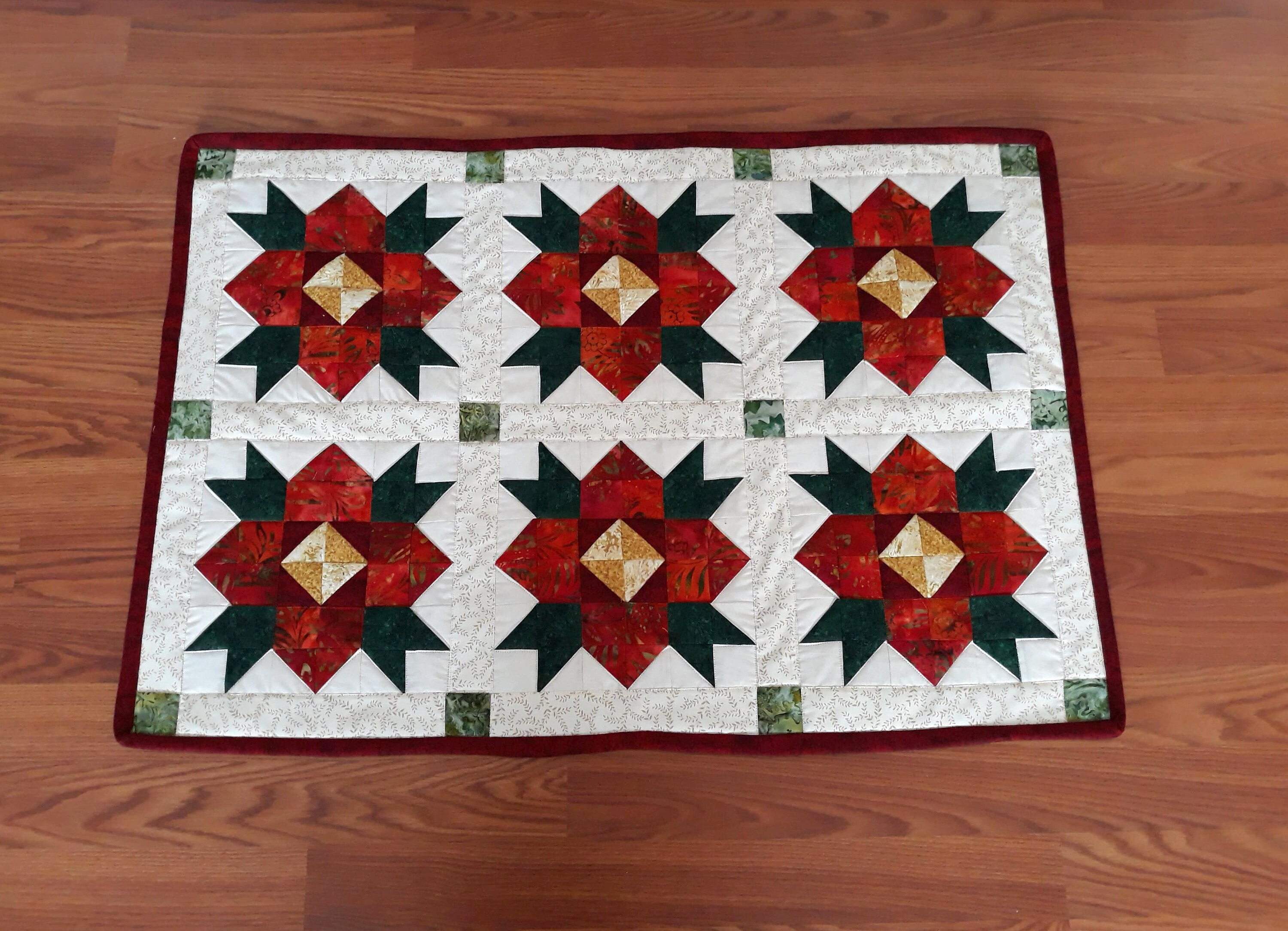 Flowers in the Garden - Quilted Table Runner PDF Pattern Made, Pieced ...