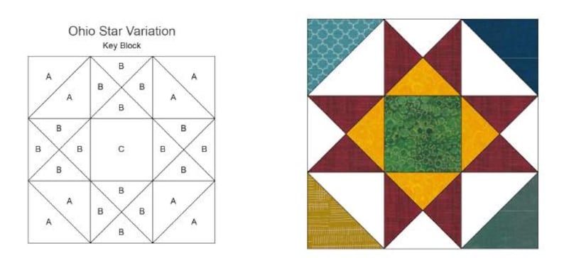 Ohio Star Remix - Quilt PDF Pattern Ohio Star Blocks - Etsy