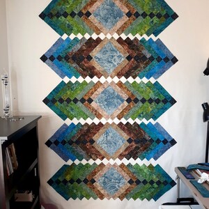 Tranquility - Horizontal French Braid Quilt PDF Pattern, Batik Fabrics ...