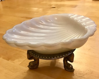 Milk Glass Shell Dish | Etsy
