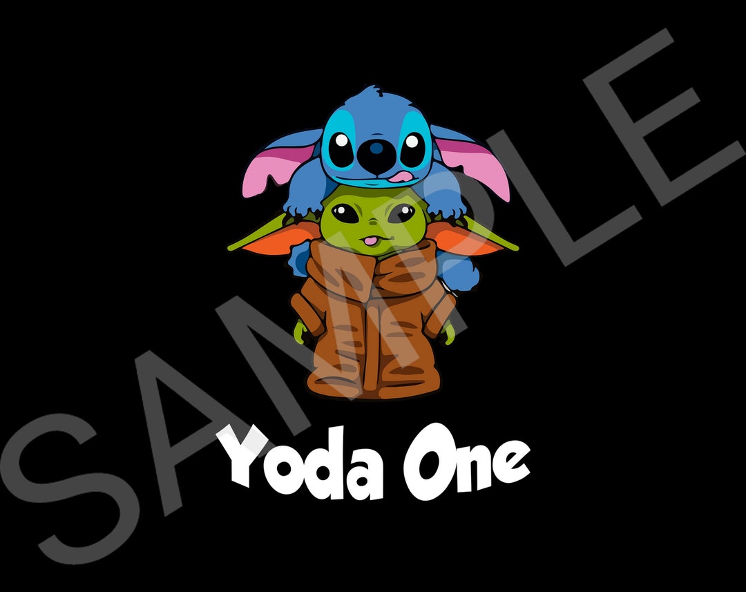 Yoda One Stitch Hugging Baby Yoda Png, the Mandalorian, Grogu the Child ...