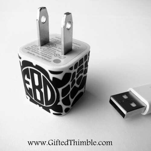 Custom Monogram Iphone Charger Wrap - Etsy