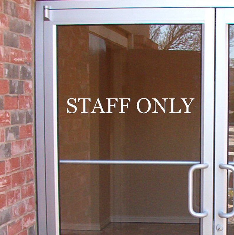 Staff Only Sign Decal / Office Signage / Staff Only Door Decal | Etsy