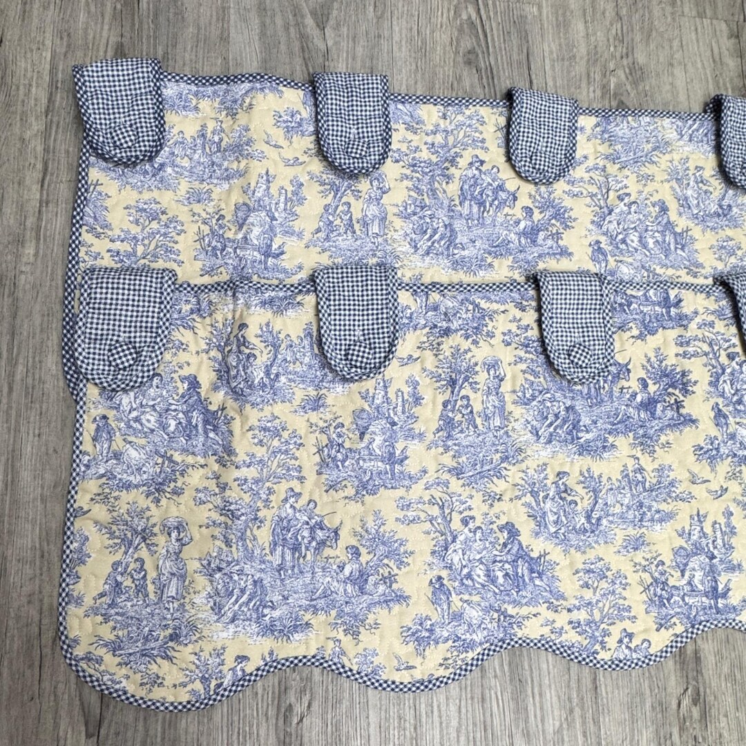 Waverly Country Life Vintage Toile Quilted Window Valances Set of 2 - Etsy