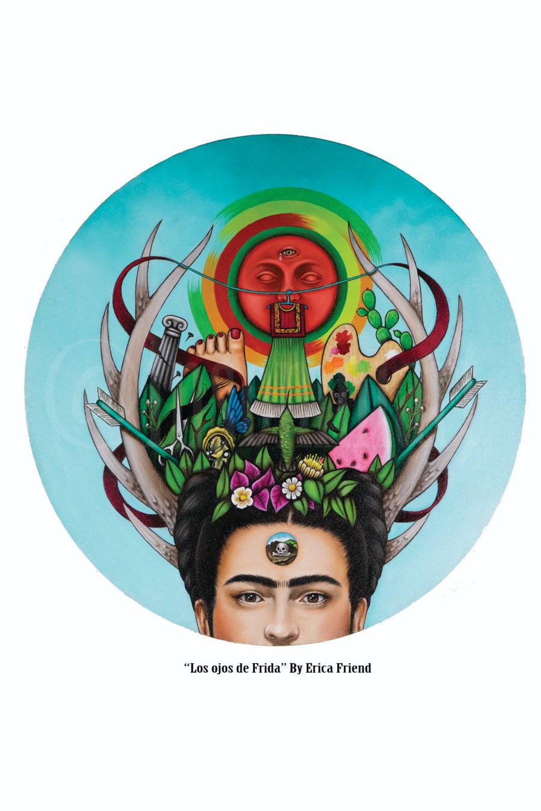 Ojos De Frida" Print White Background - Etsy