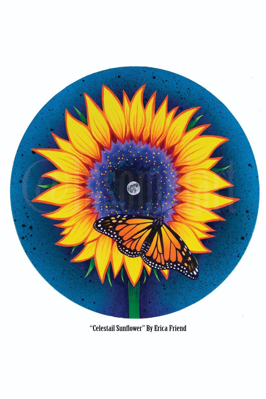 Celestial Sunflower" Print - Etsy