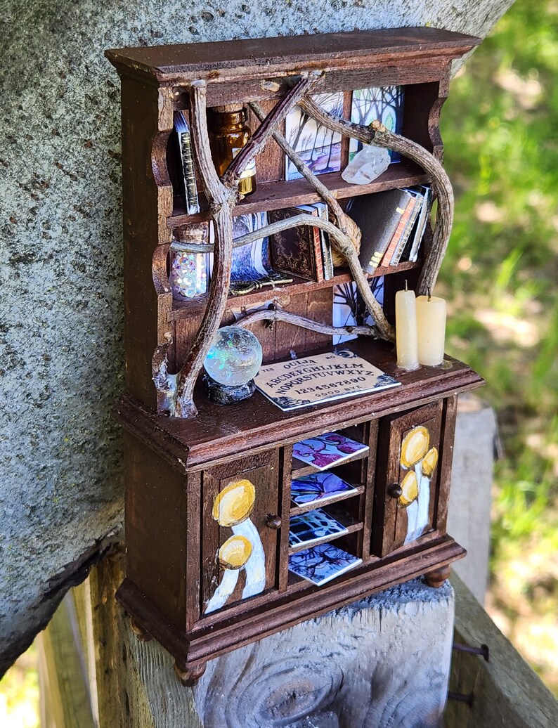 Dollhouse Fairy Garden Hutch / Bookcase Miniature Ooak Altar 26 ...