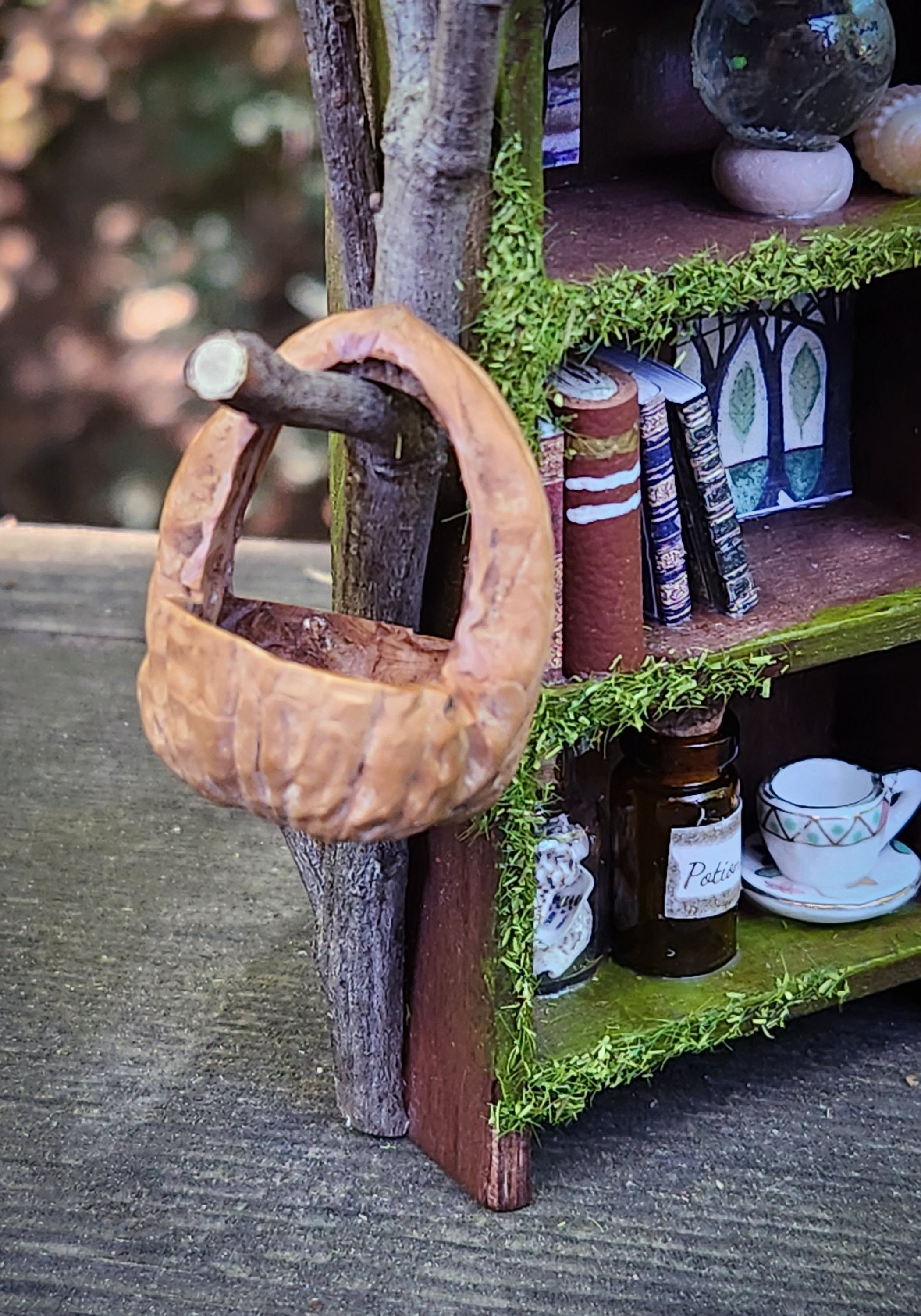 Crystal Fairy Witch Bookcase Miniature Dollhouse Cottagecore Ooak 42 ...