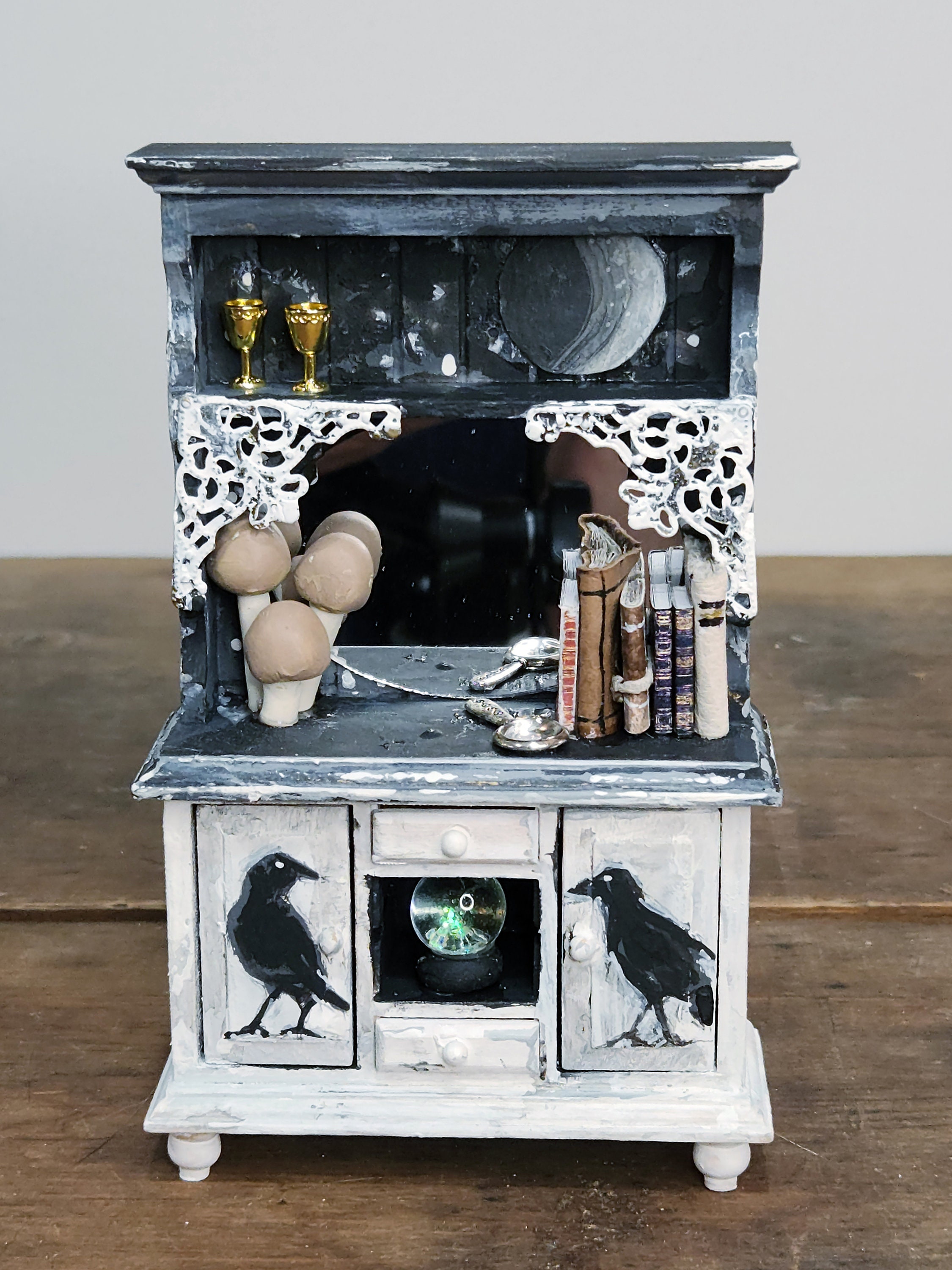 Dollhouse Fairy Garden Hutch / Bookcase 1:12 Miniature Ooak Altar 43 Elizabeth Mukerji - Etsy