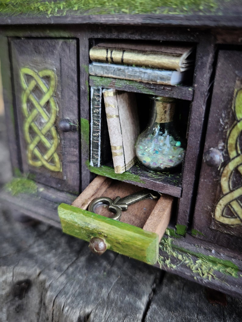 Witchy Fairy Tavern Hutch Bookcase Miniature Dollhouse - Etsy