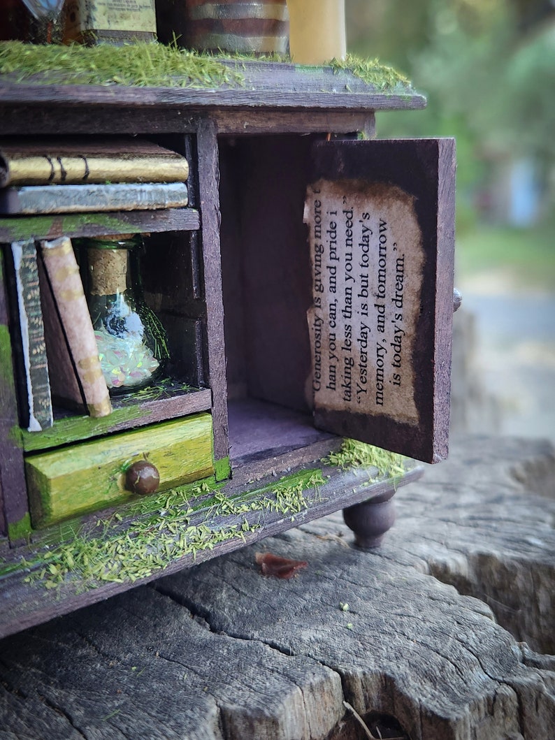Witchy Fairy Tavern Hutch Bookcase Miniature Dollhouse - Etsy
