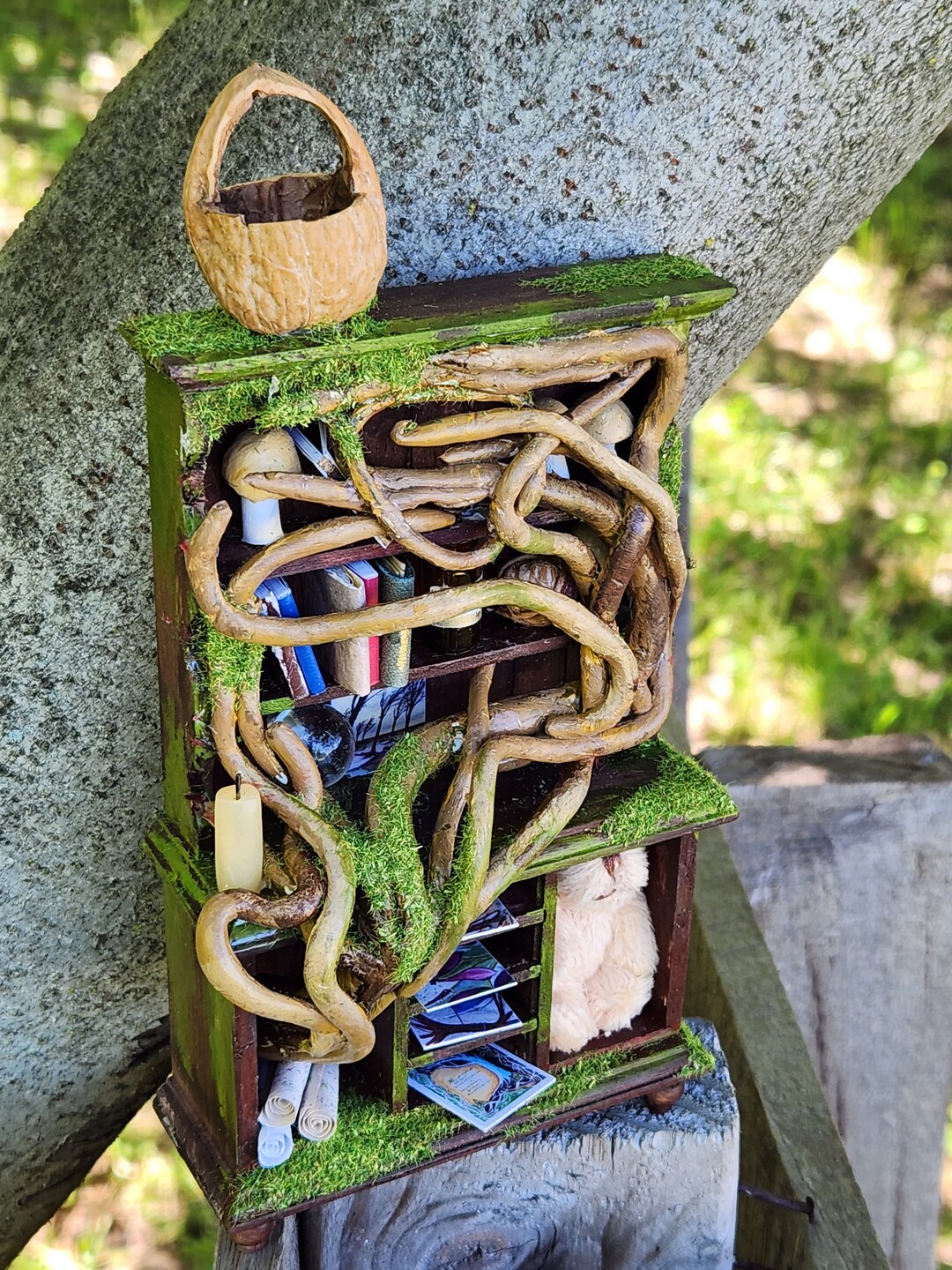 Witchy Magical Woodland Fairy Hutch / Bookcase Miniature - Etsy