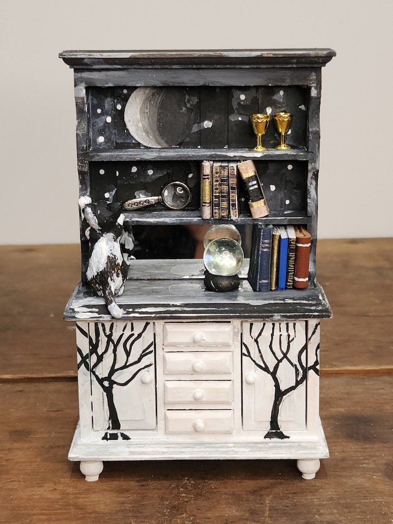 Dollhouse Fairy Garden Hutch / Bookcase 1:12 Miniature Ooak Altar 44 Elizabeth Mukerji - Etsy