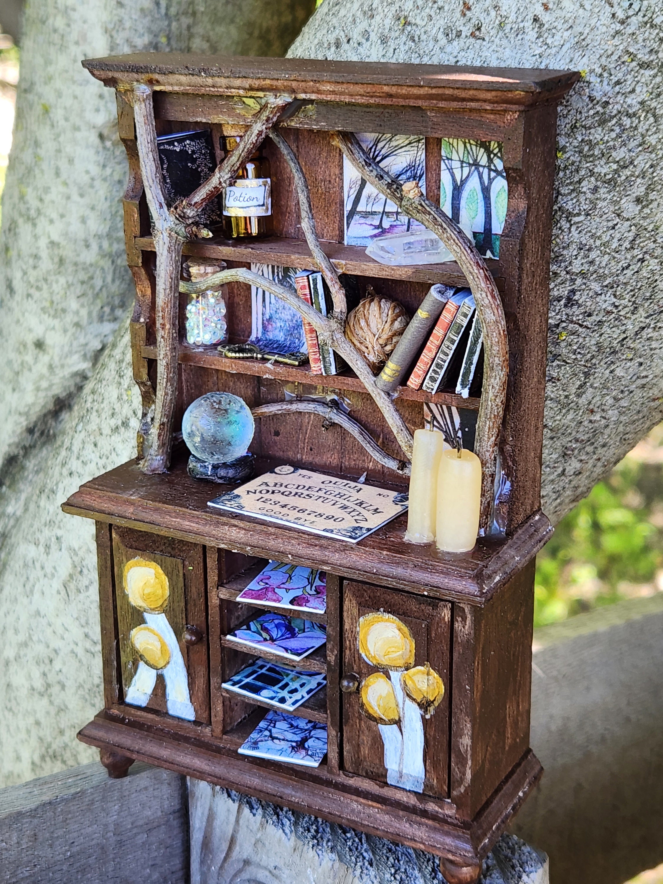 Dollhouse Fairy Garden Hutch / Bookcase Miniature Ooak Altar 26 ...