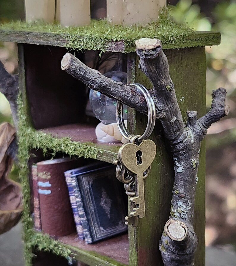 Crystal Fairy Witch Bookcase Miniature Dollhouse Cottagecore Ooak 42 ...
