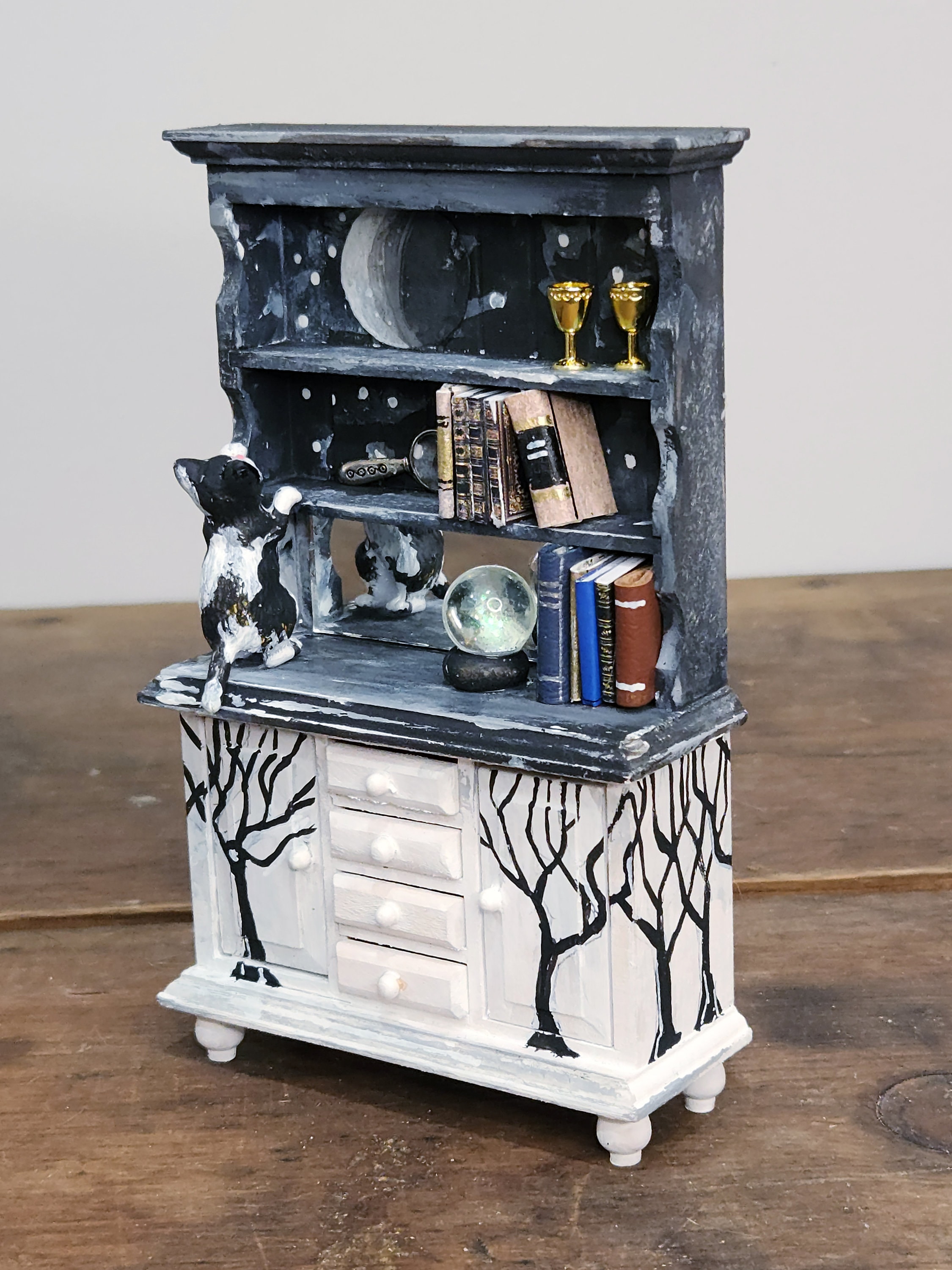 Dollhouse Fairy Garden Hutch / Bookcase 1:12 Miniature Ooak Altar 44 Elizabeth Mukerji - Etsy