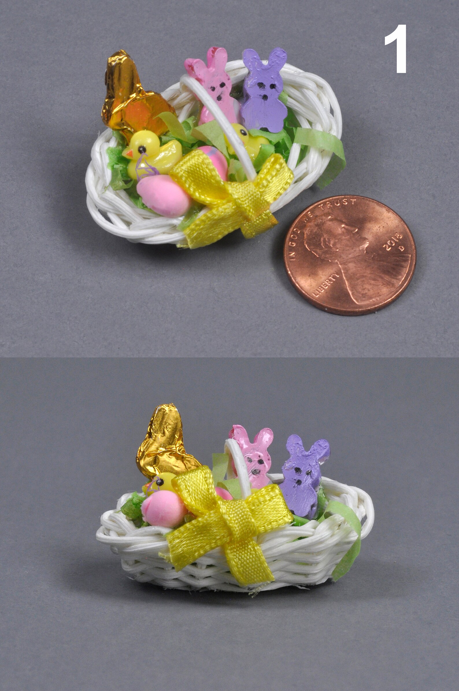 Tiny Miniature Easter Baskets 1:12 Scale, Dollhouse Easter Basket. Miniature Food * Artisan ...