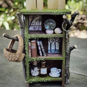Crystal Fairy Witch Bookcase Miniature Dollhouse Cottagecore Ooak #42 ...