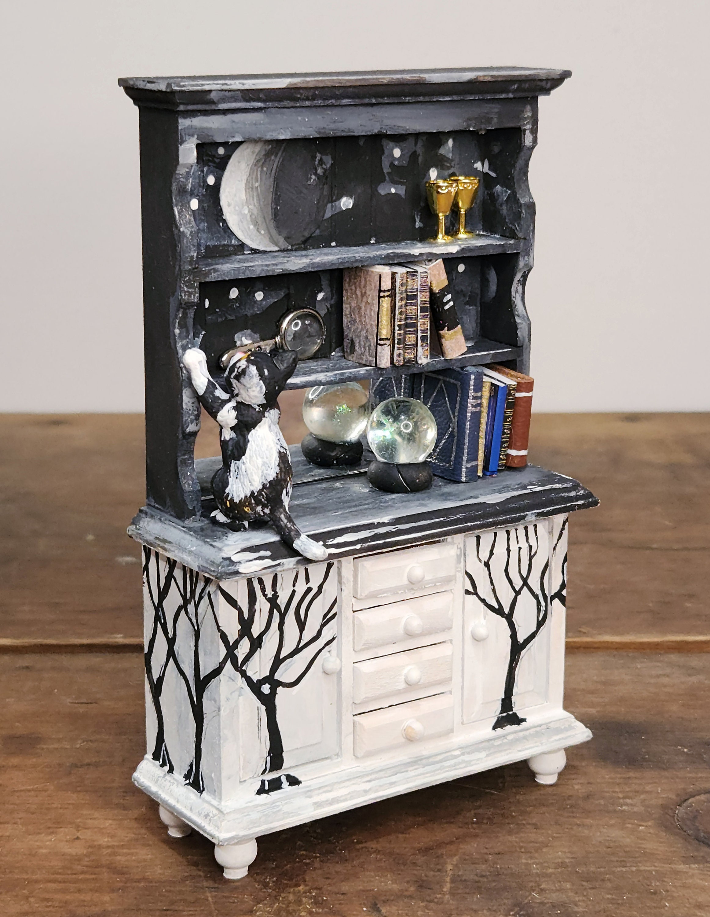 Dollhouse Fairy Garden Hutch / Bookcase 1:12 Miniature Ooak Altar 44 ...